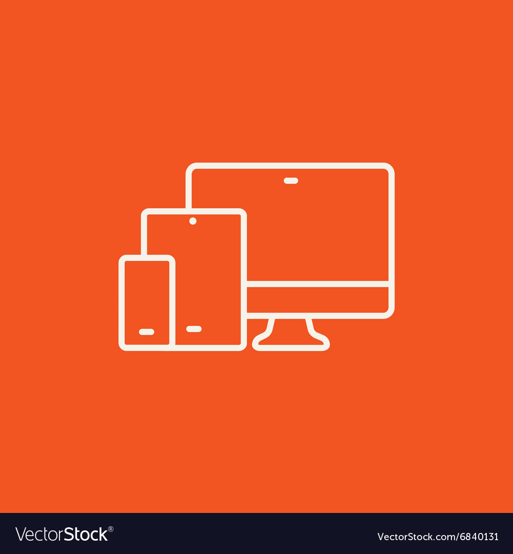 Responsive web design line icon Royalty Free Vector Image