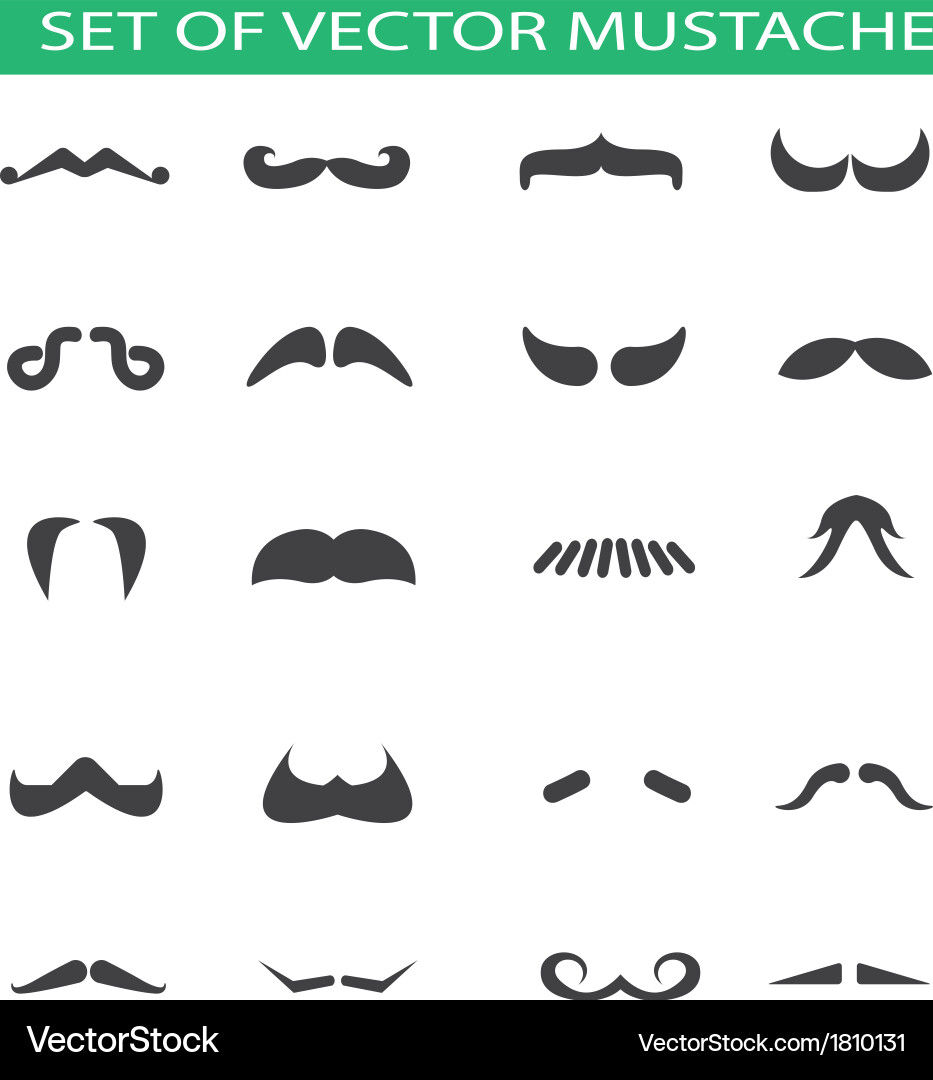 Set of mustaches Royalty Free Vector Image - VectorStock