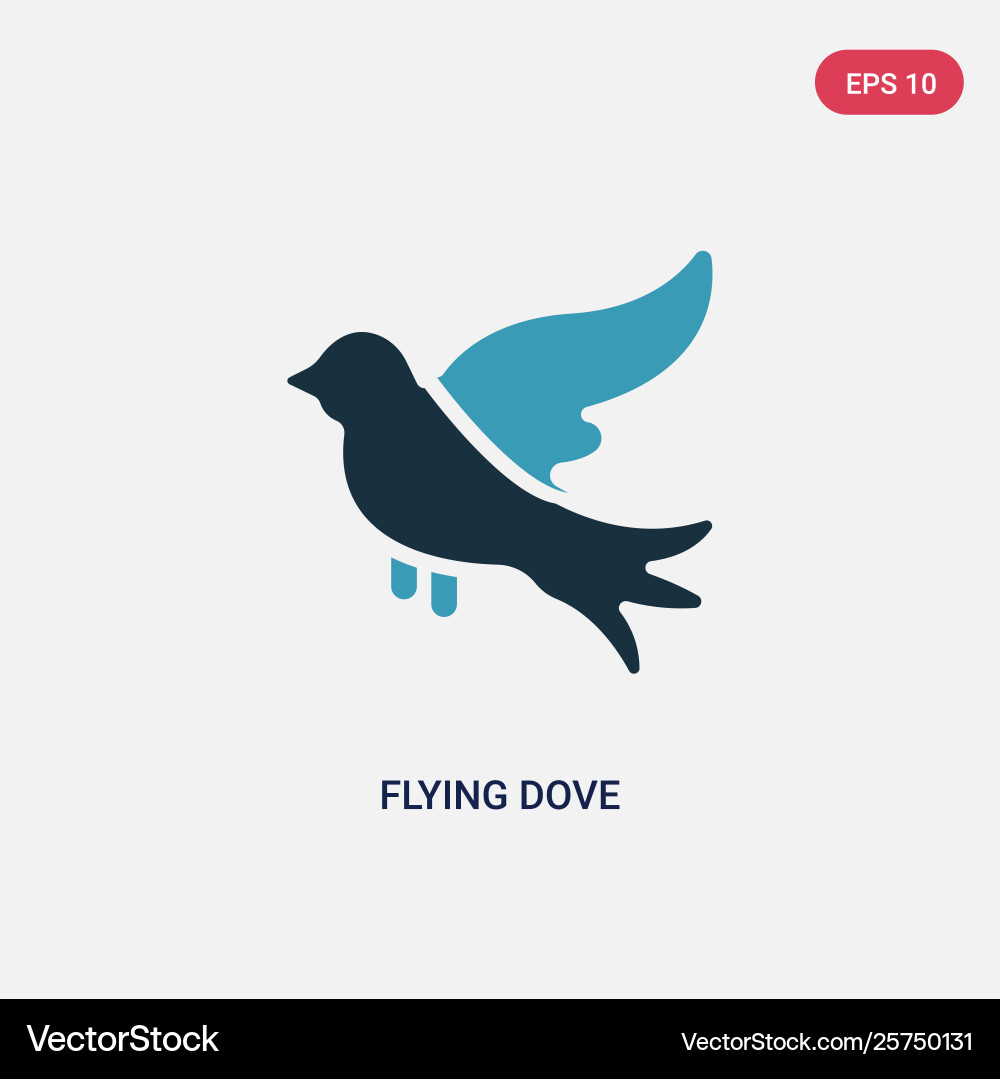 Two color flying dove icon from animals concept Vector Image