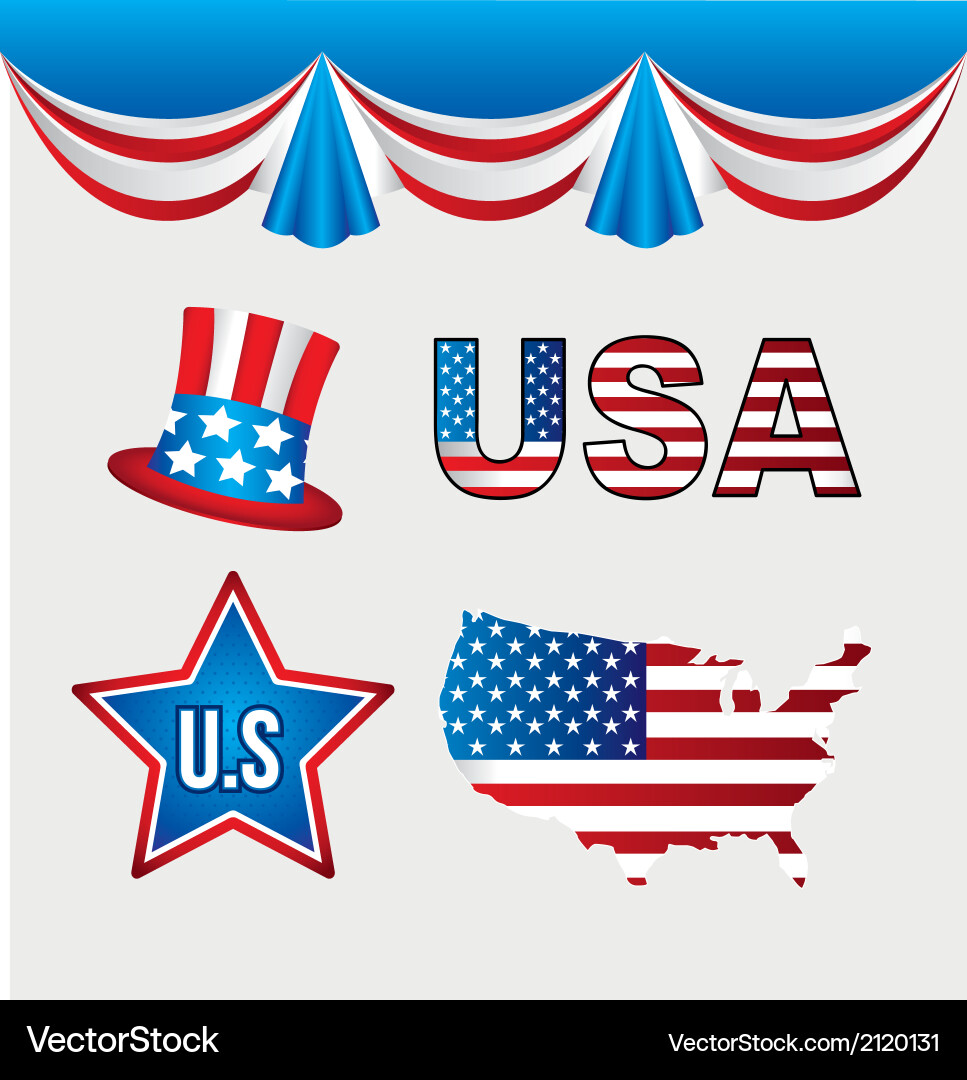 Usa elements over white background Royalty Free Vector Image