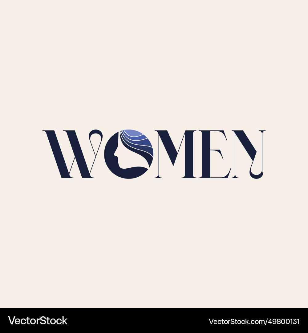 Women lettering letter mark logo Royalty Free Vector Image
