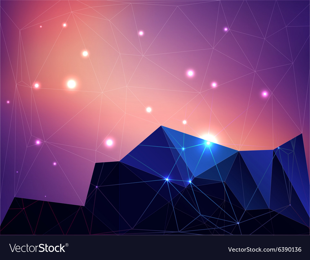 Abstract polygonal colorful background with stars Vector Image