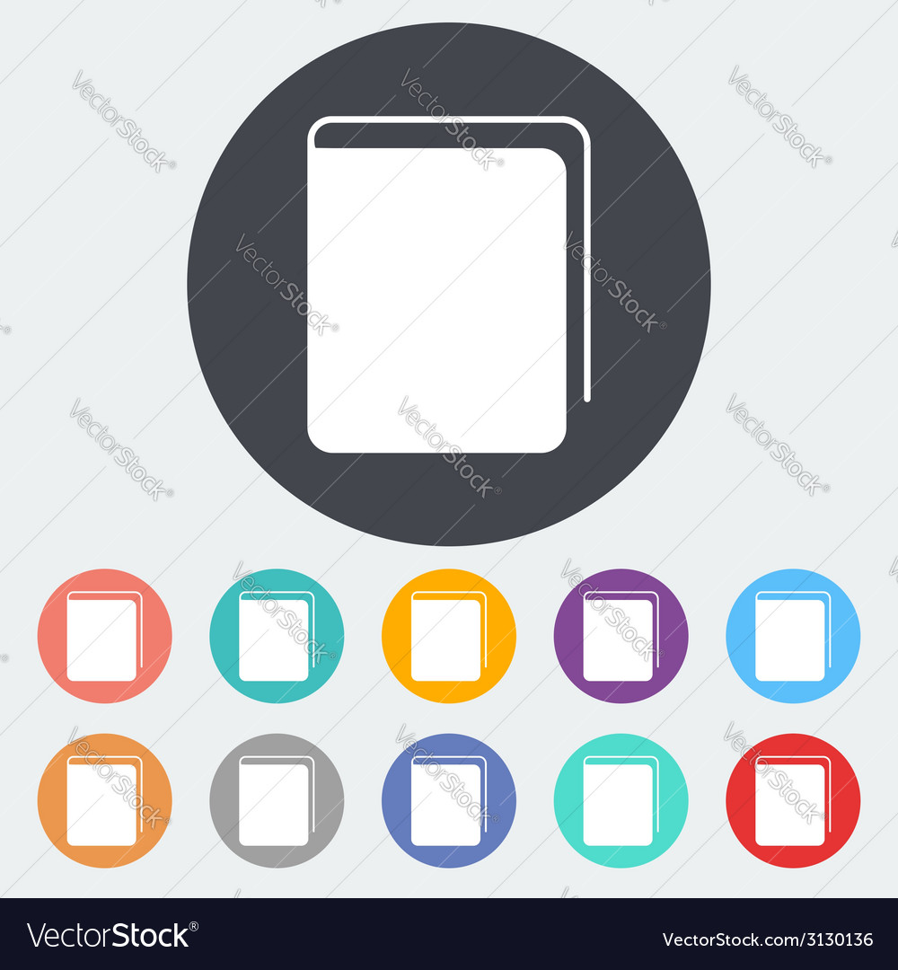 Book single flat icon Royalty Free Vector Image