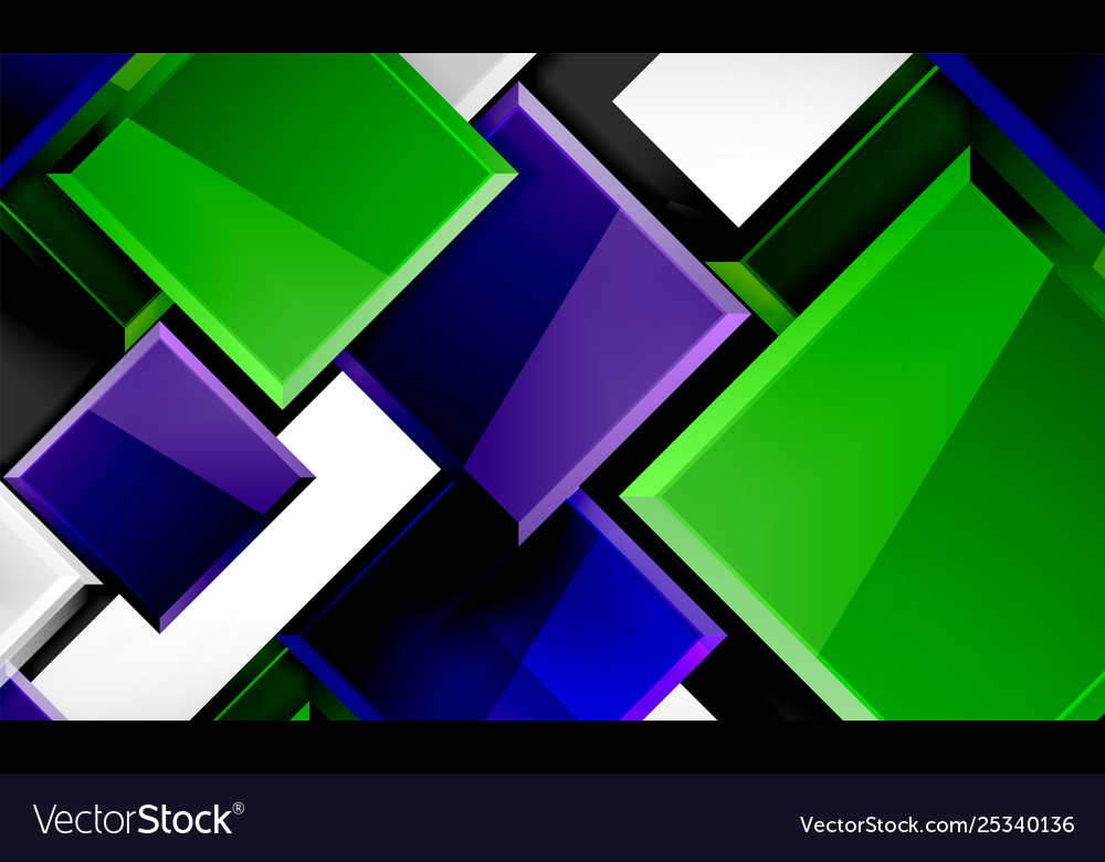 Bright colorful square shape blocks geometrical Vector Image