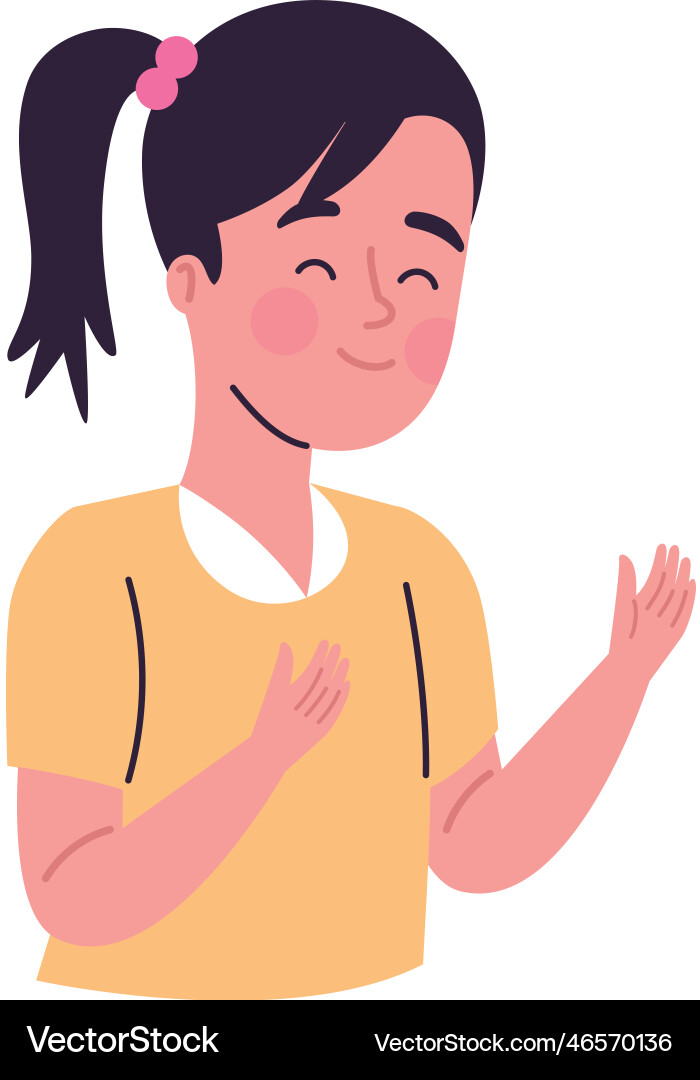 Cheerful girl cartoon Royalty Free Vector Image