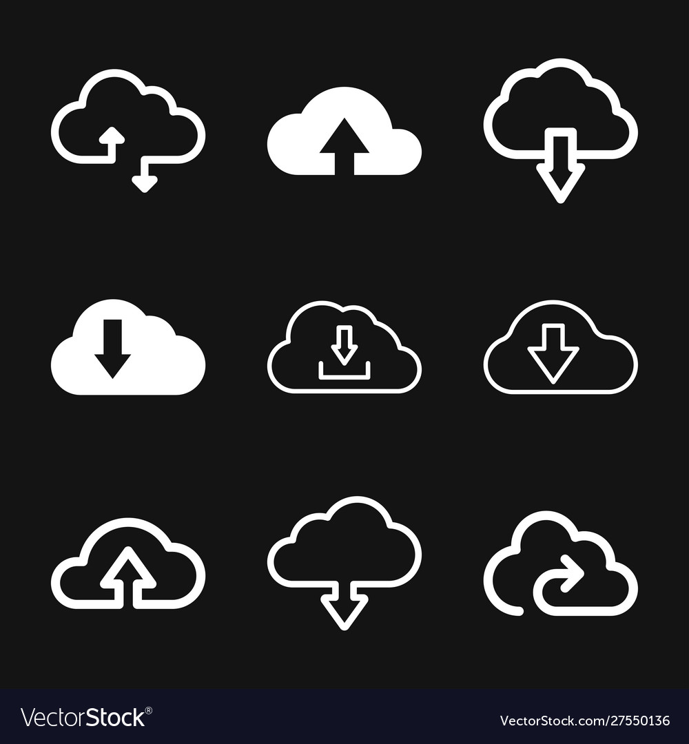 Cloud icon outline and solid Royalty Free Vector Image