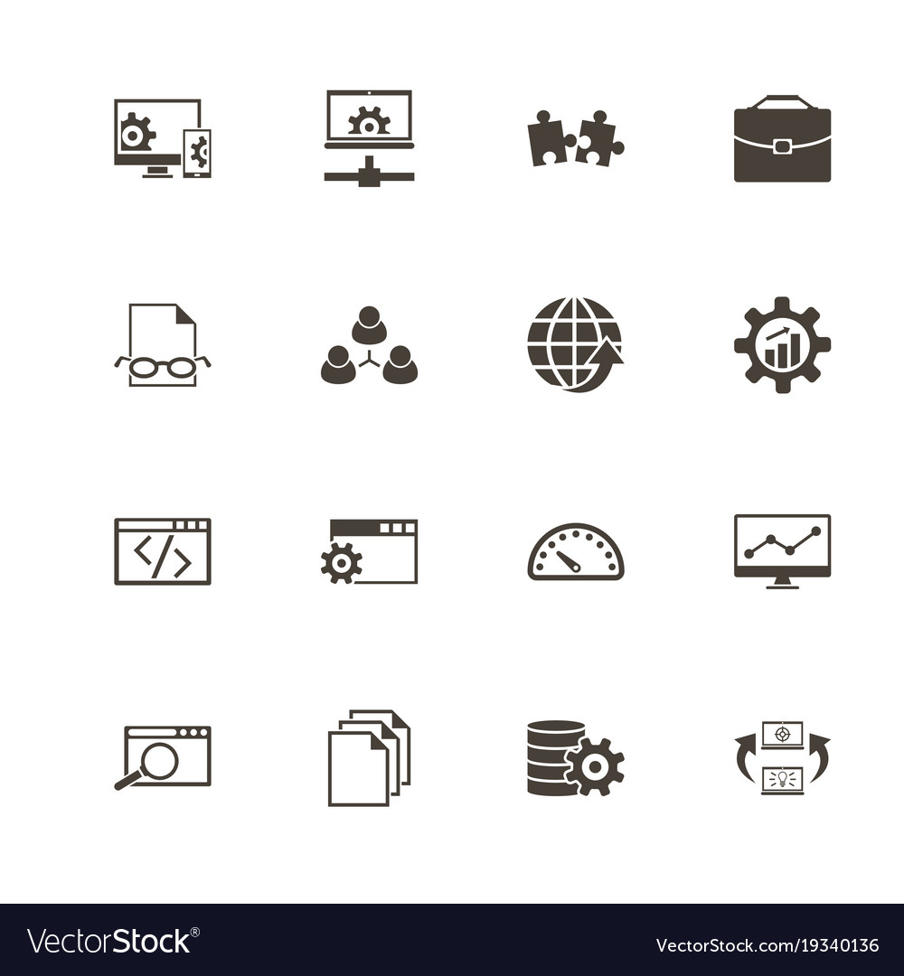 Development - flat icons Royalty Free Vector Image
