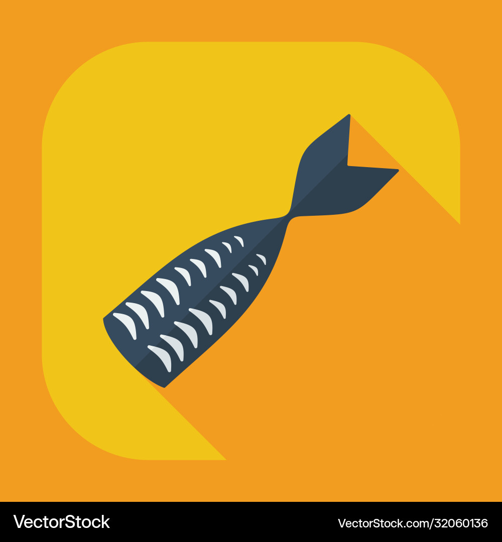 Flat modern design with shadow icons tuna fillet Vector Image