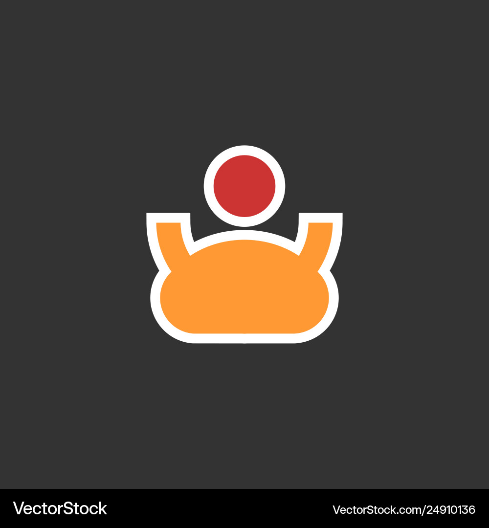 Hands up male icon style is linear symbol Vector Image