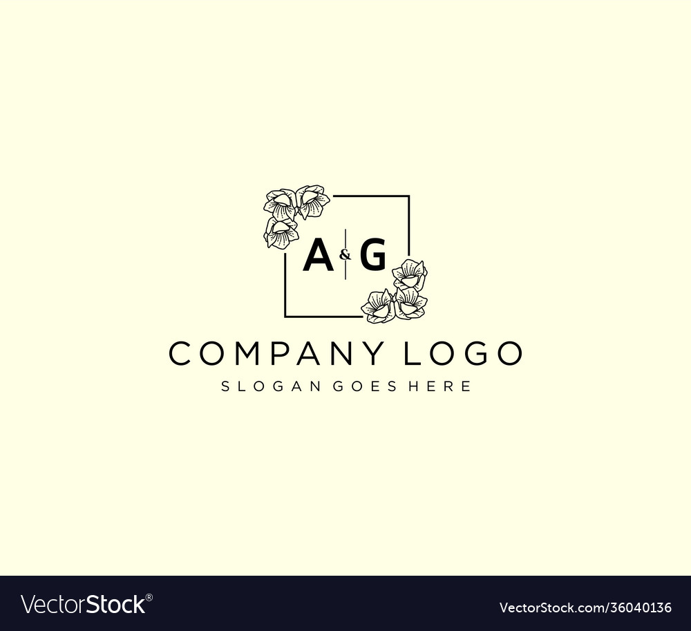 Initial ag letters botanical feminine logo Vector Image
