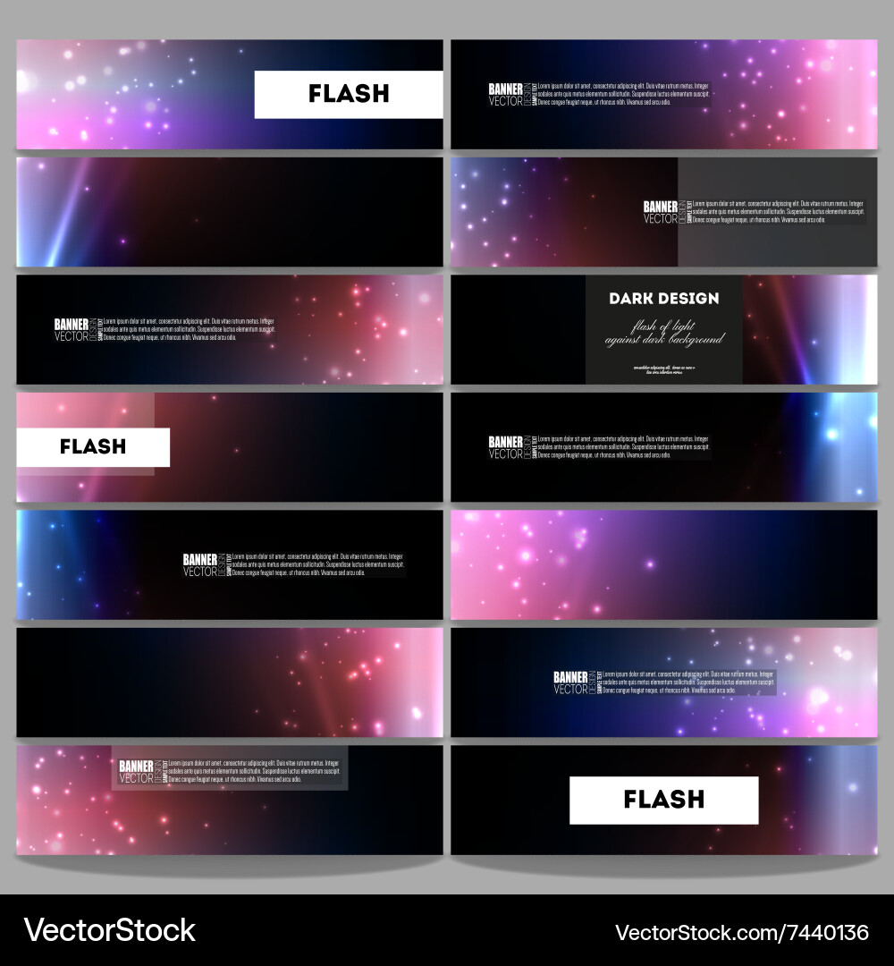 Set of modern banners flashes against dark Vector Image