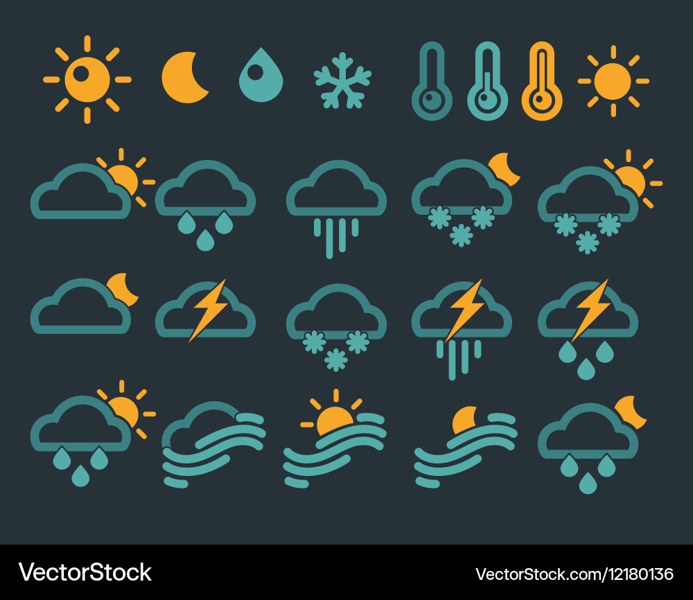 Set of weather widget icons Royalty Free Vector Image