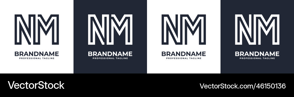 Simple nm monogram logo suitable for any business Vector Image