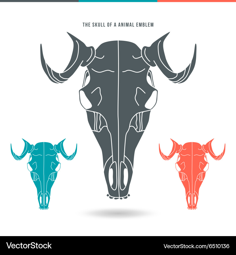 Skull of animal emblem Royalty Free Vector Image