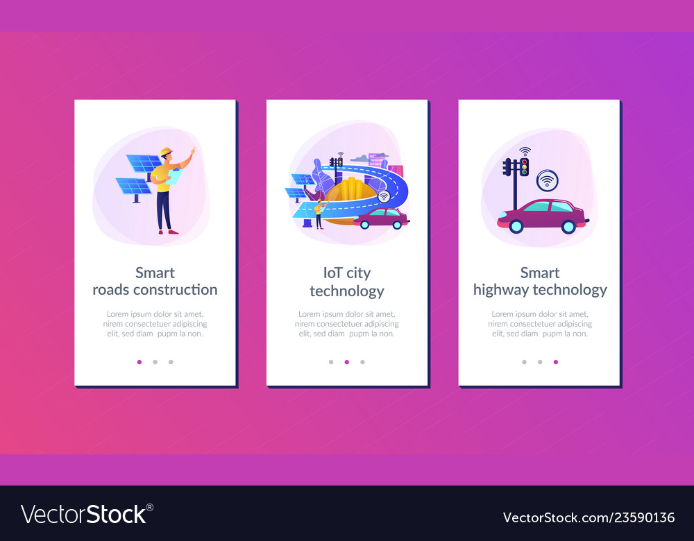 Smart roads construction app interface template Vector Image