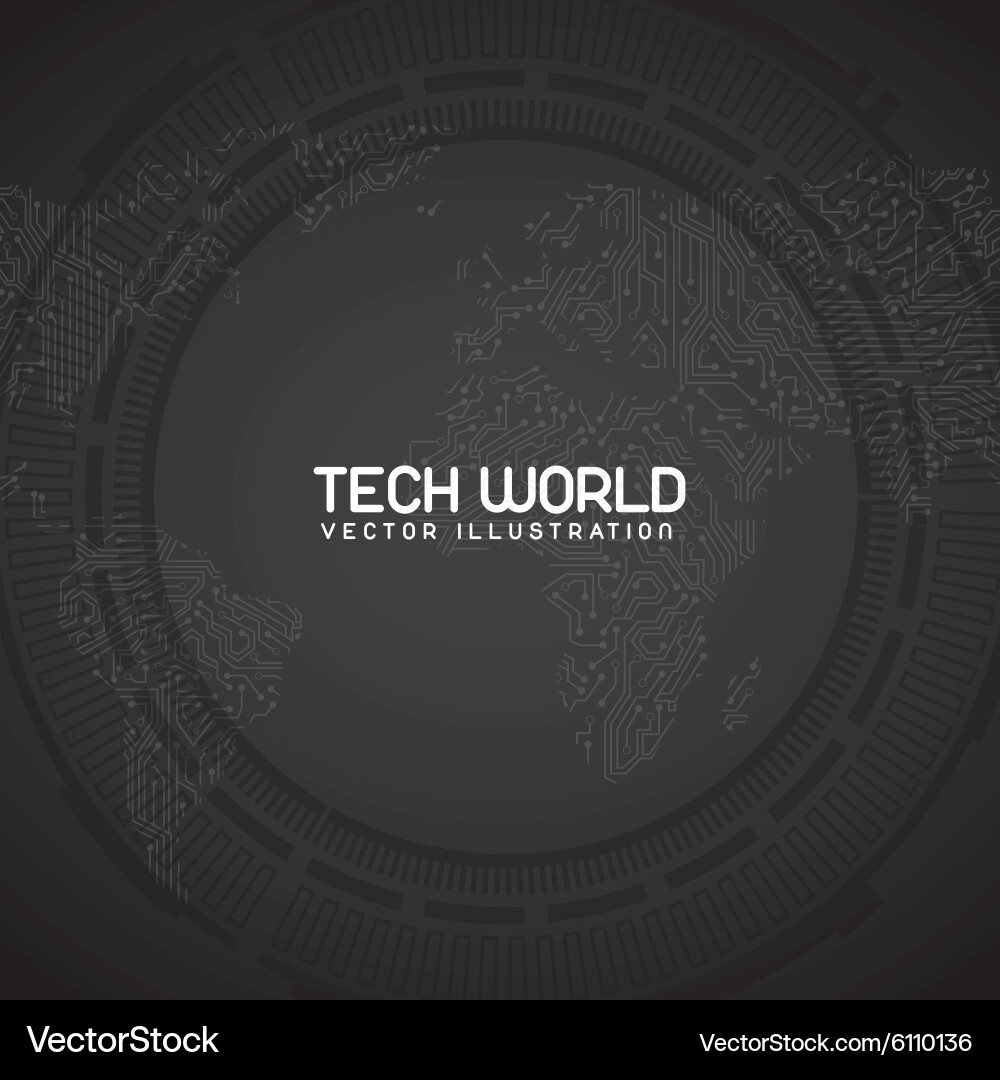 Tech world Royalty Free Vector Image - VectorStock