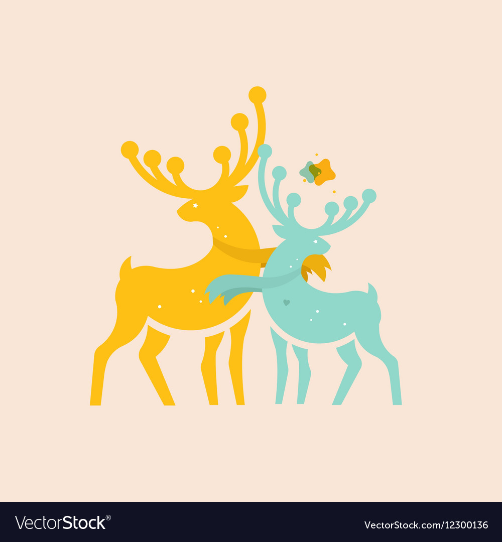 Two colored deer Royalty Free Vector Image - VectorStock