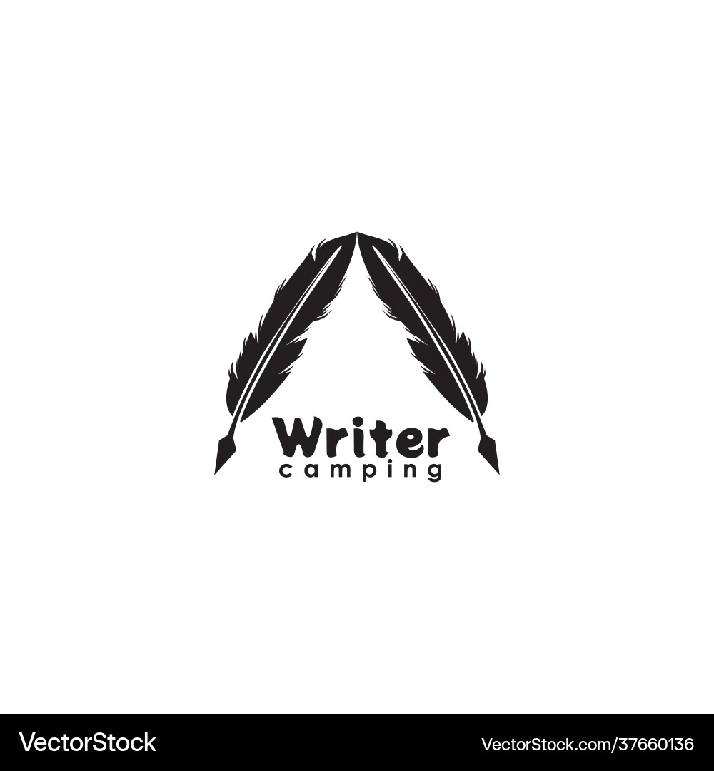 Writer camp logo design template Royalty Free Vector Image