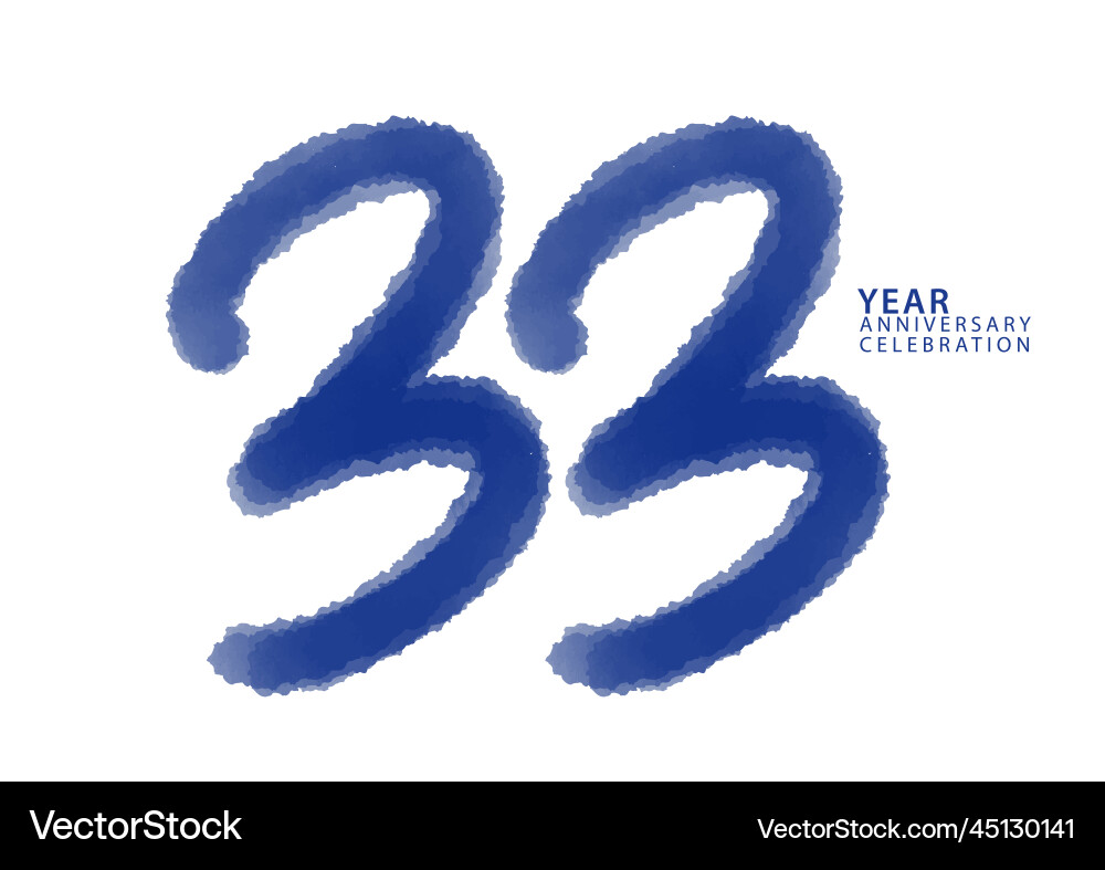 33 year anniversary celebration blue color Vector Image