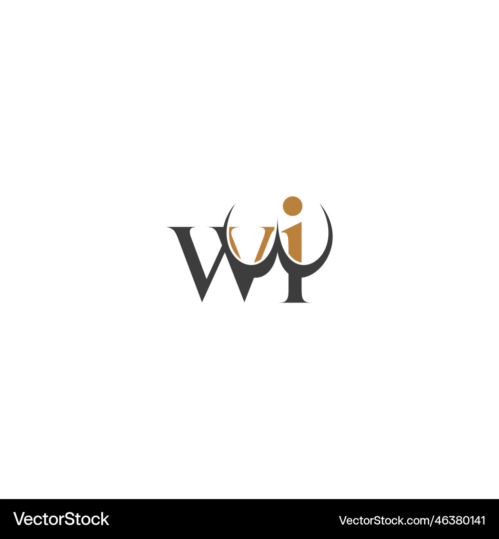 Alphabet initials logo wi iw w and i Royalty Free Vector