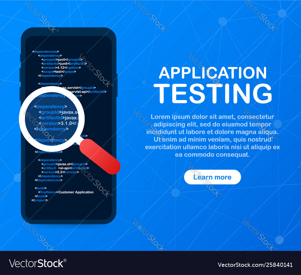 Application testing software development workflow Vector Image