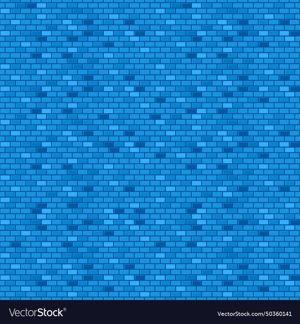 Blue brick wall seamless pattern Royalty Free Vector Image
