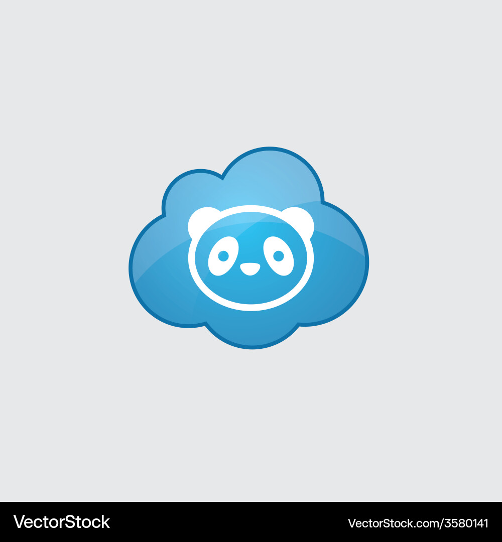 Blue cloud panda icon Royalty Free Vector Image