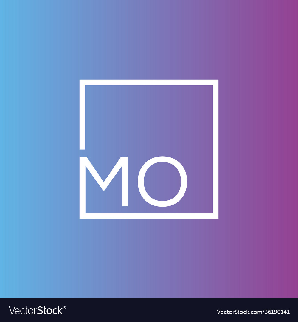 Creative initial letter mo square logo design Vector Image