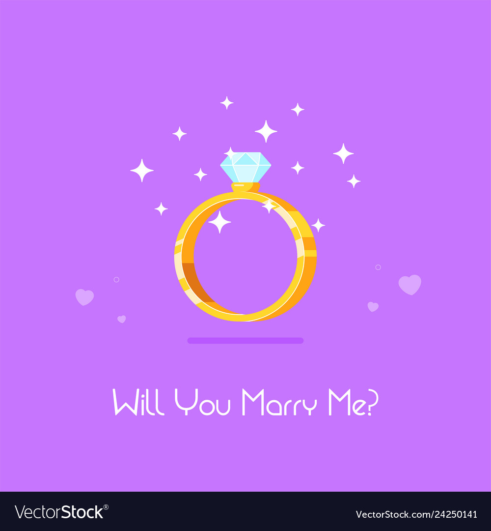 Diamond engagement ring Royalty Free Vector Image