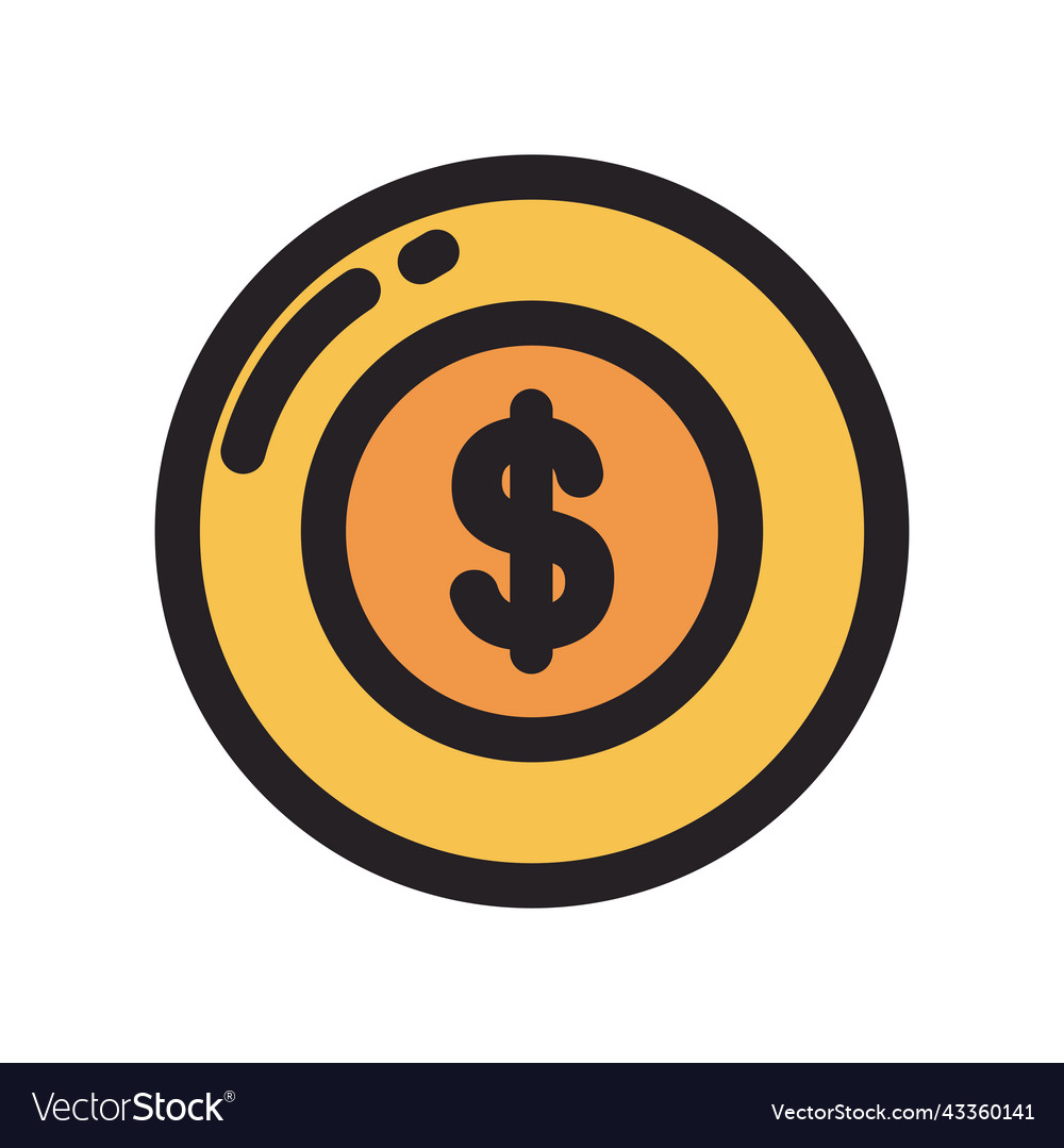 Flat coin design Royalty Free Vector Image - VectorStock