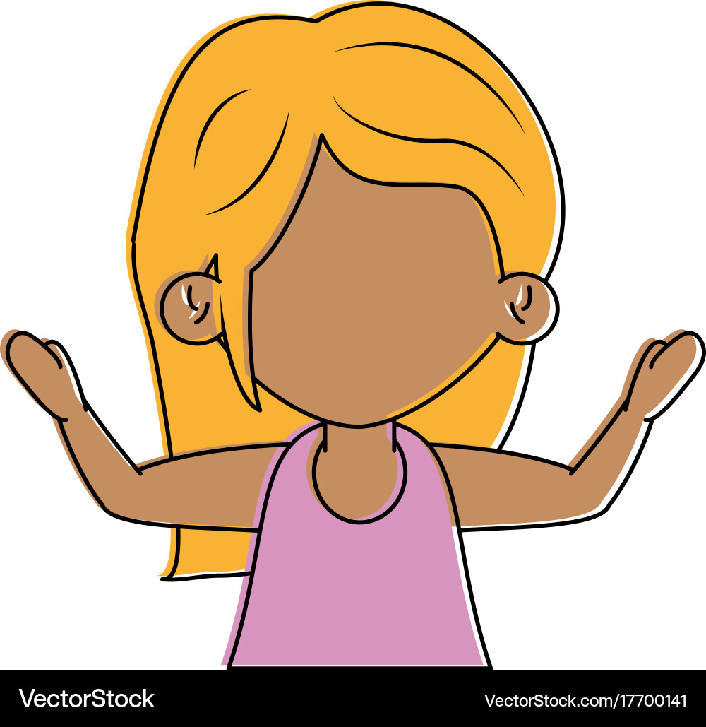 Girl raising arms up icon image Royalty Free Vector Image