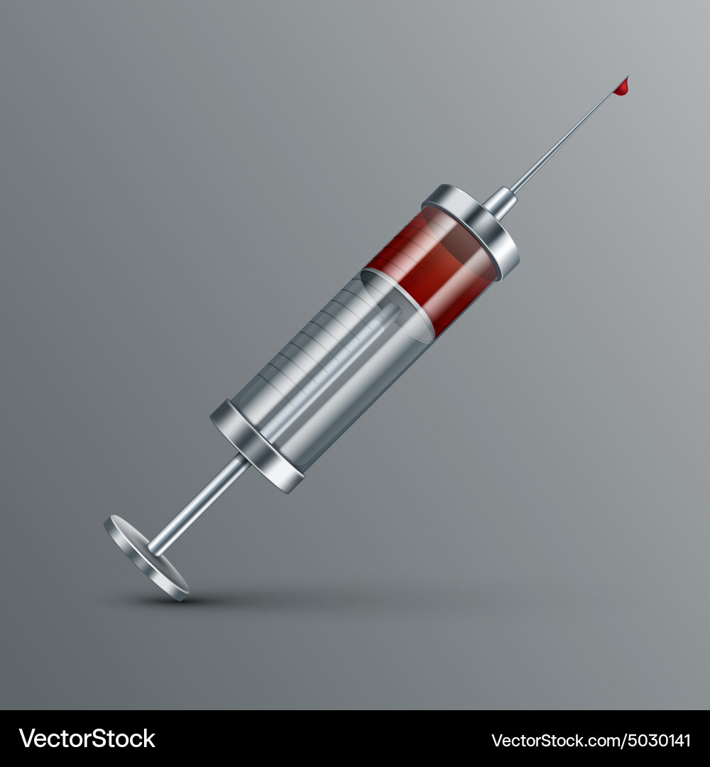 Glass Medical Syringe Isolated Royalty Free Vector Image