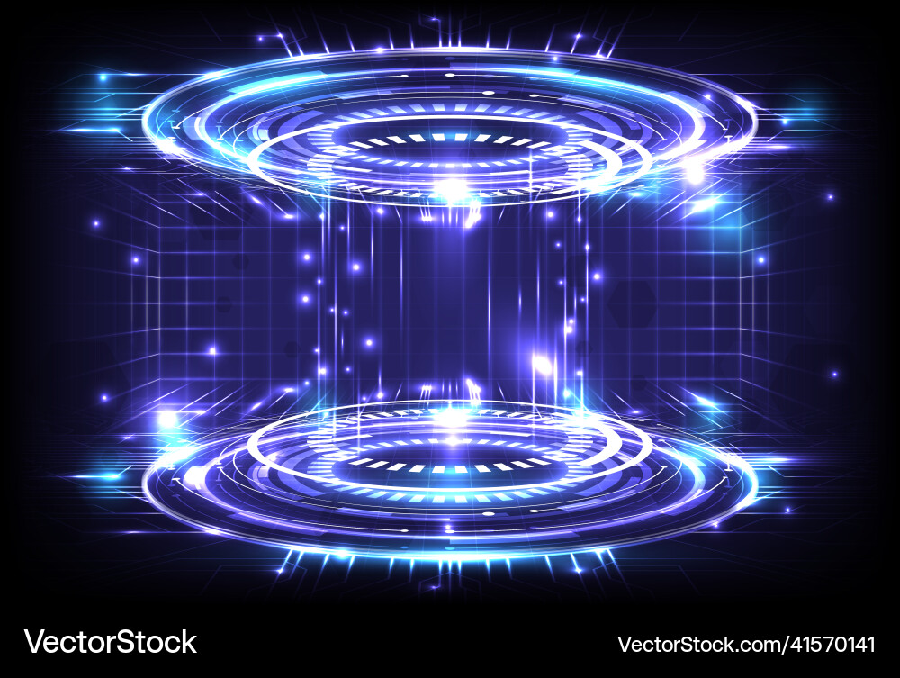 Gui and ui virtual reality portal and hologram Vector Image