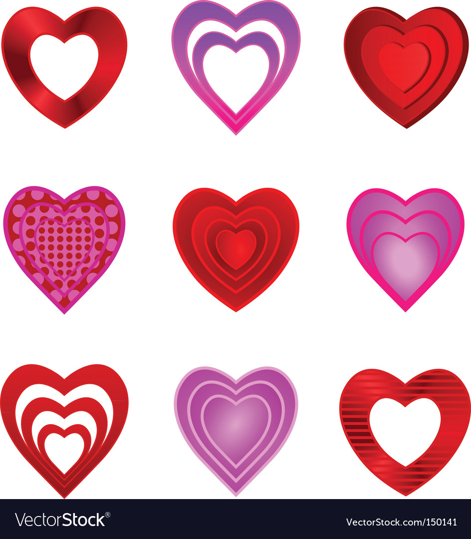 Hearts Royalty Free Vector Image - VectorStock