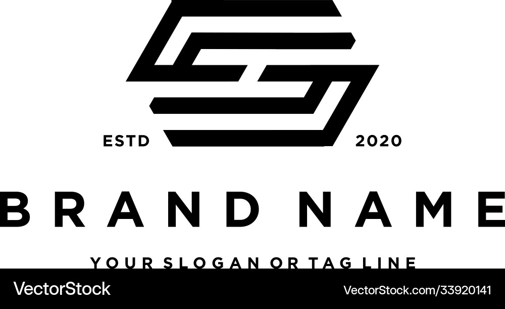 Letter sh logo design Royalty Free Vector Image