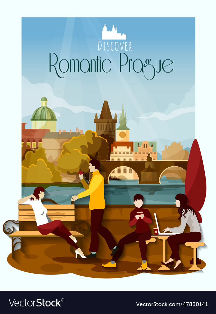Prague poster Royalty Free Vector Image - VectorStock