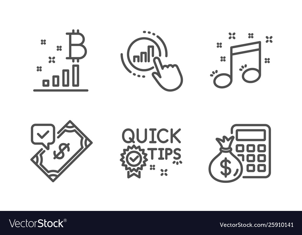 Quick tips accepted payment and bitcoin graph Vector Image