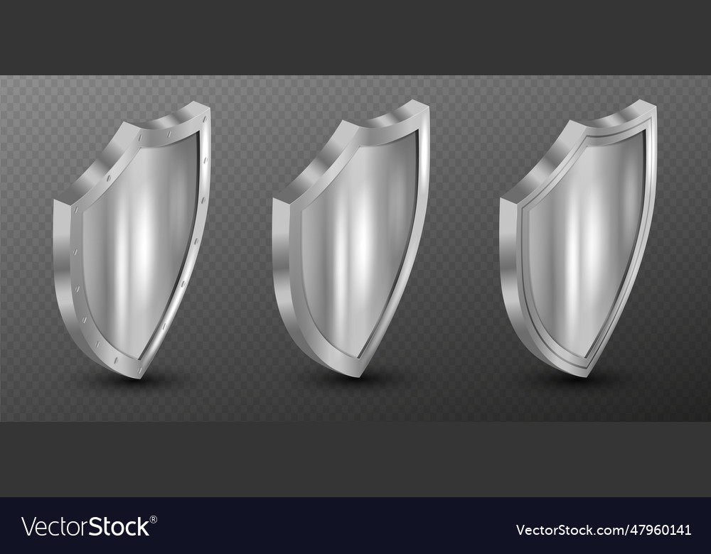 Realistic shield set Royalty Free Vector Image