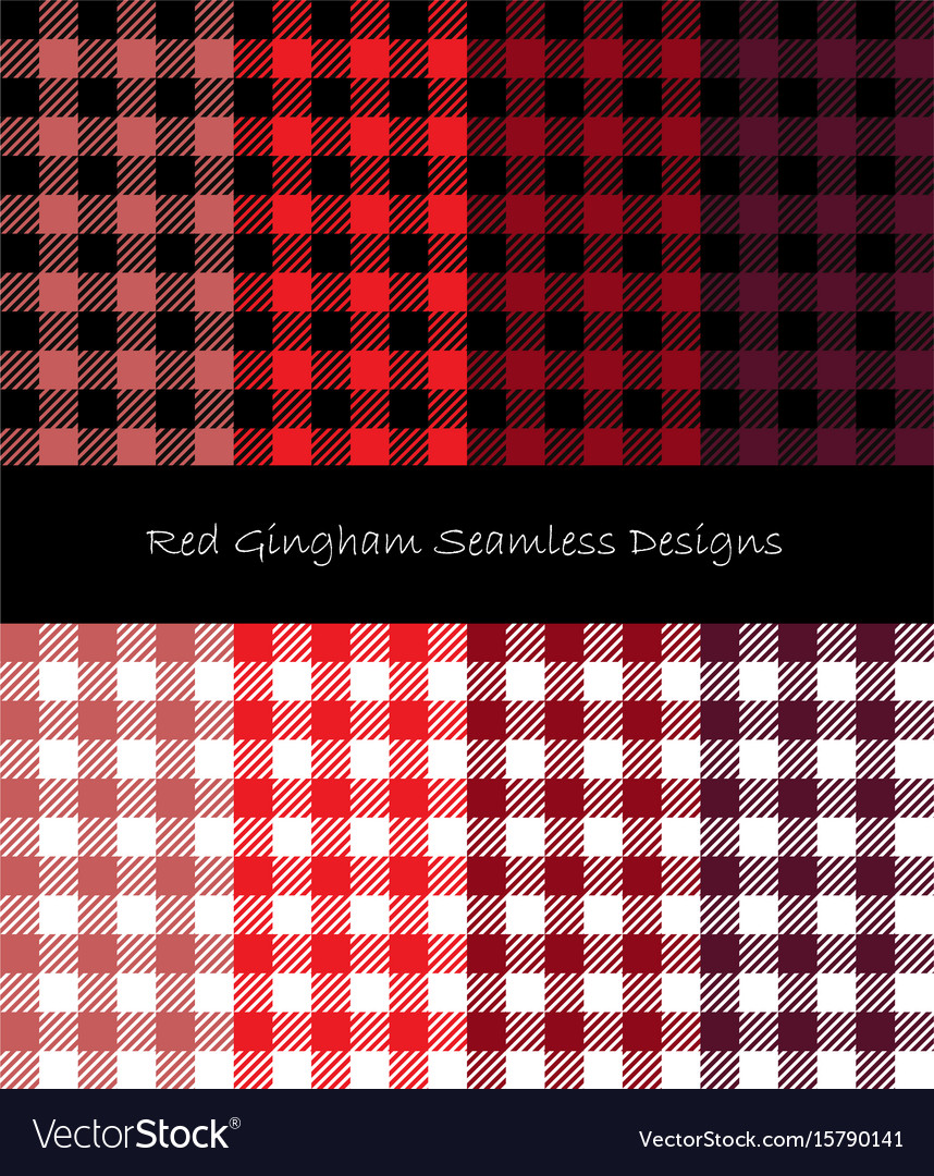 Red lumberjack pattern collection Royalty Free Vector Image
