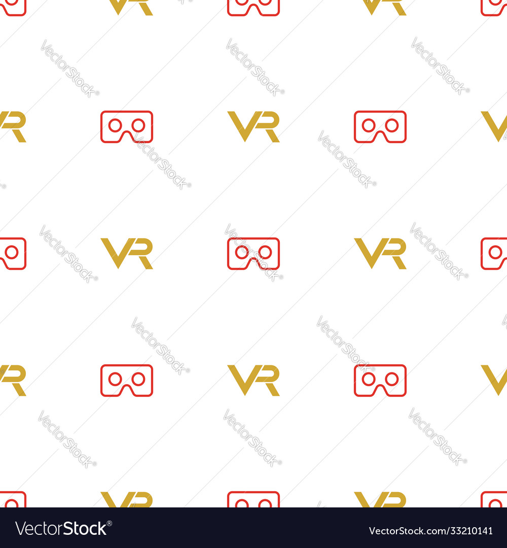 Seamless pattern with vr logos Royalty Free Vector Image