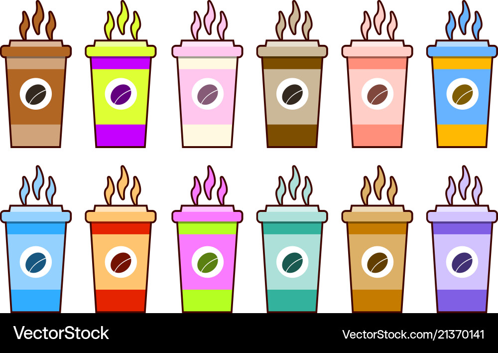 Set of coffee cup - mockup template for cafe Vector Image