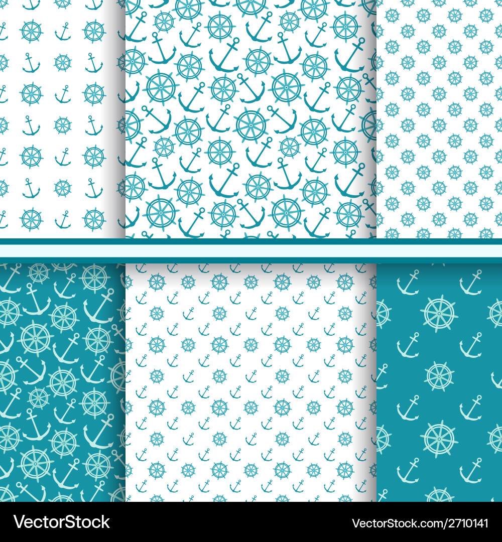 Set of seamless sea patterns Royalty Free Vector Image