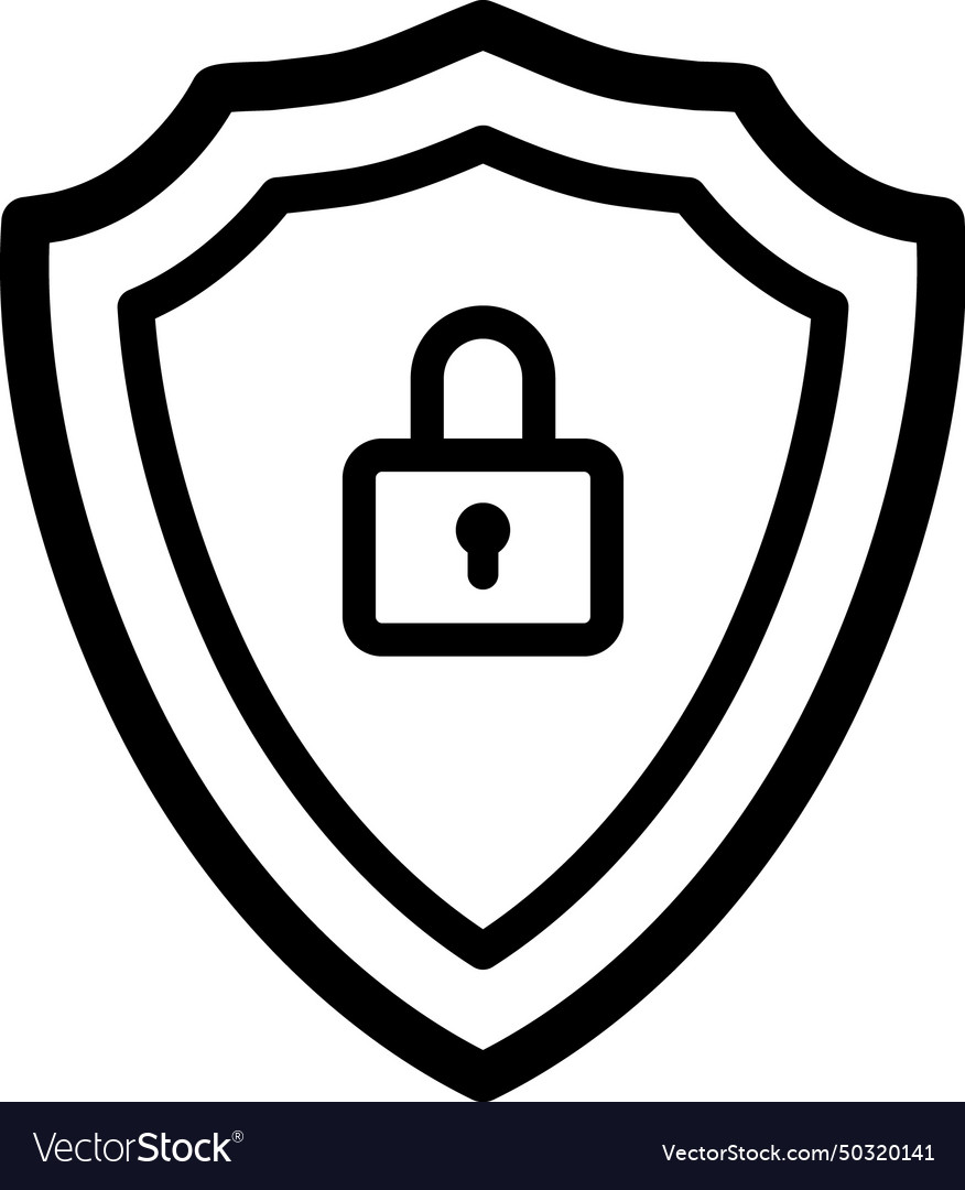 Shield lock Royalty Free Vector Image - VectorStock