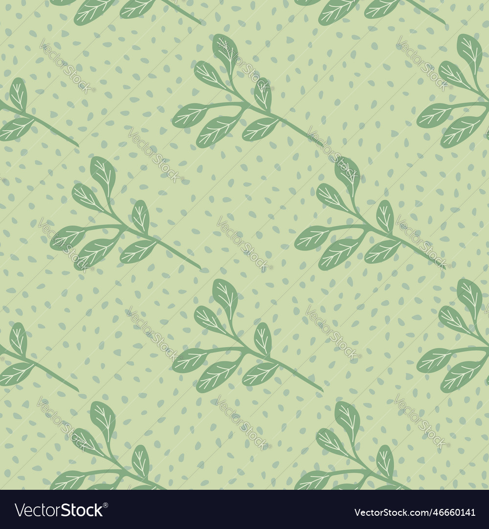 Simple branches with leaves seamless pattern Vector Image