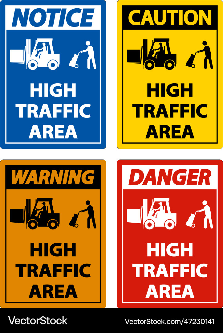 Slow high traffic area sign on white background Vector Image