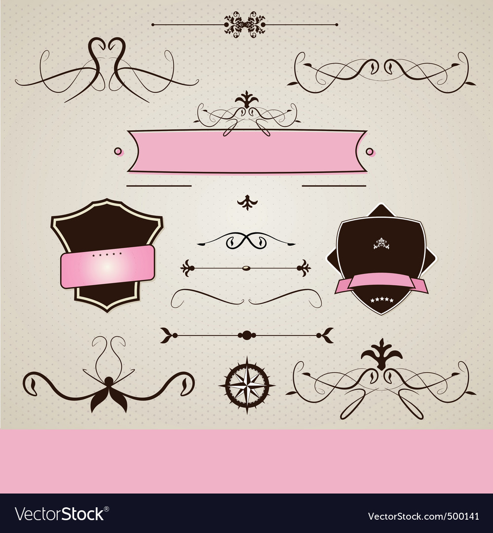 Stylish retro design elements Royalty Free Vector Image