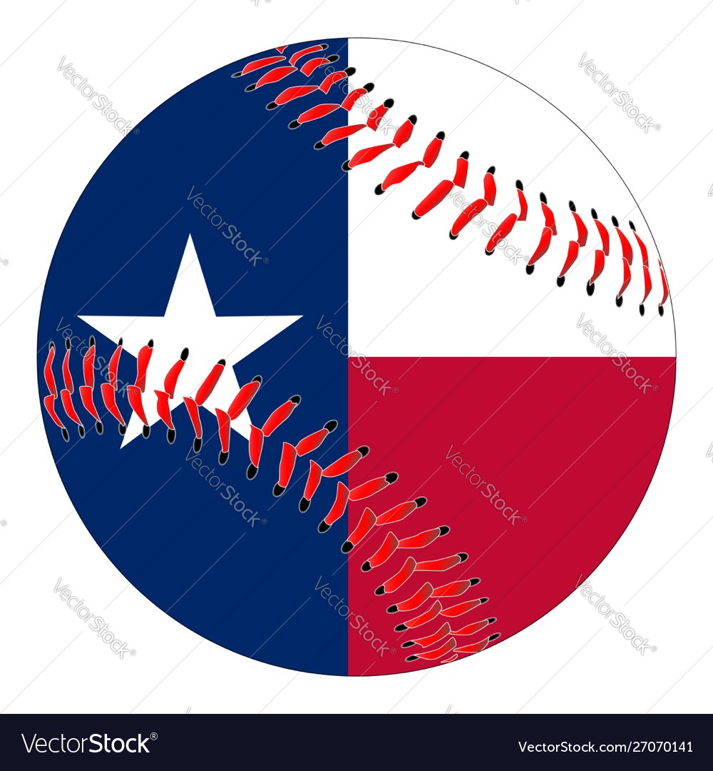 Texas flag baseball Royalty Free Vector Image - VectorStock