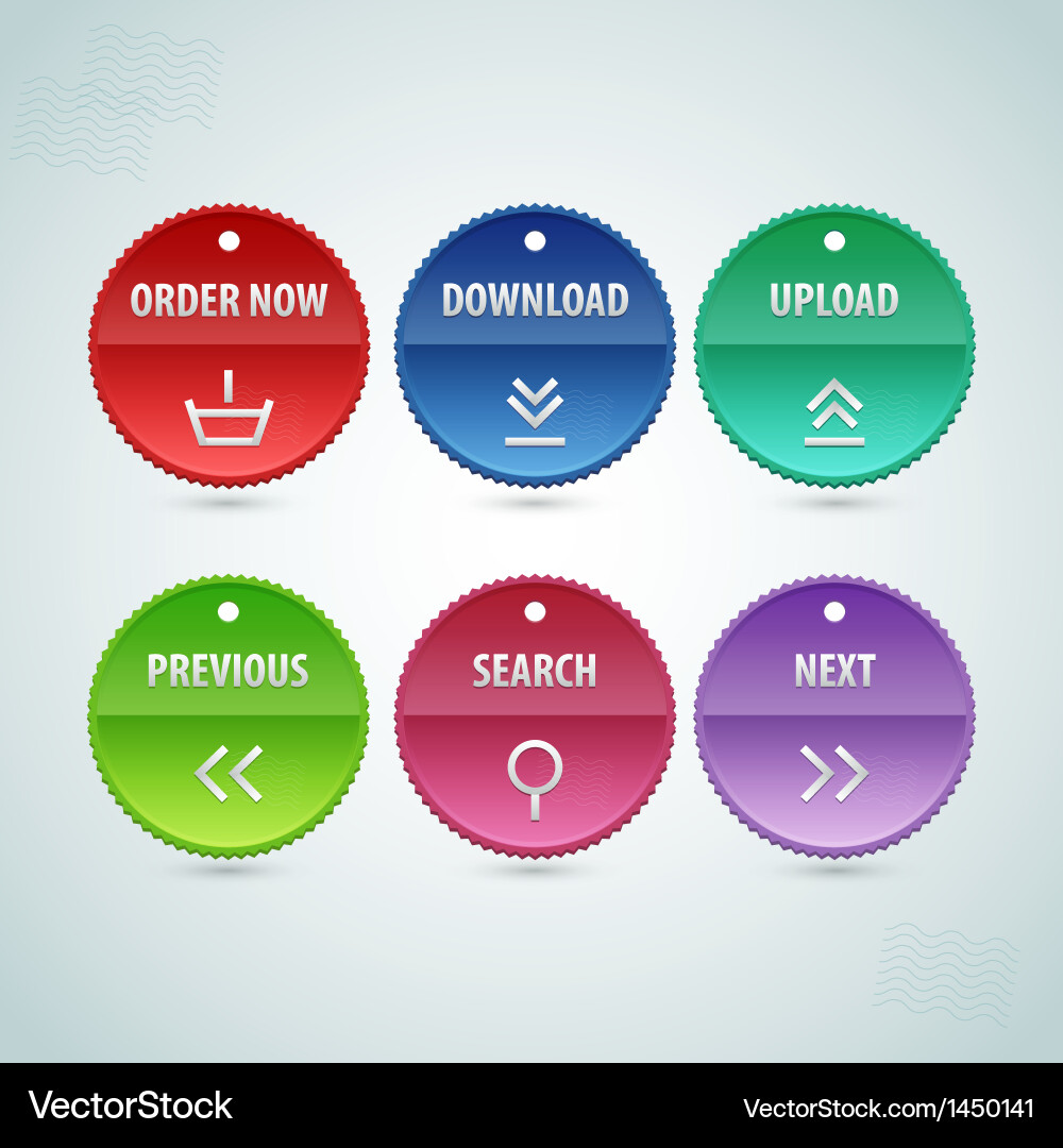 Web circle button set Royalty Free Vector Image