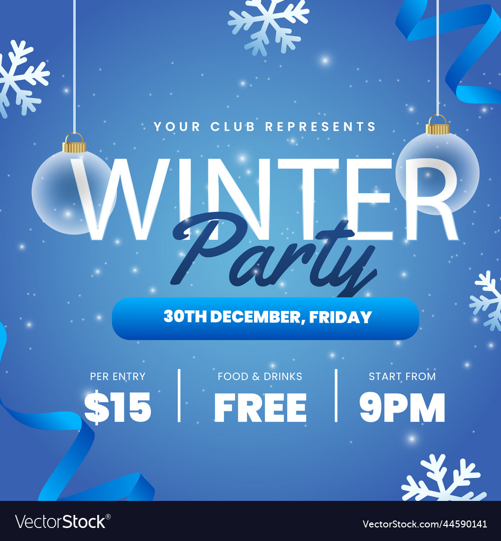 Winter party posts set Royalty Free Vector Image