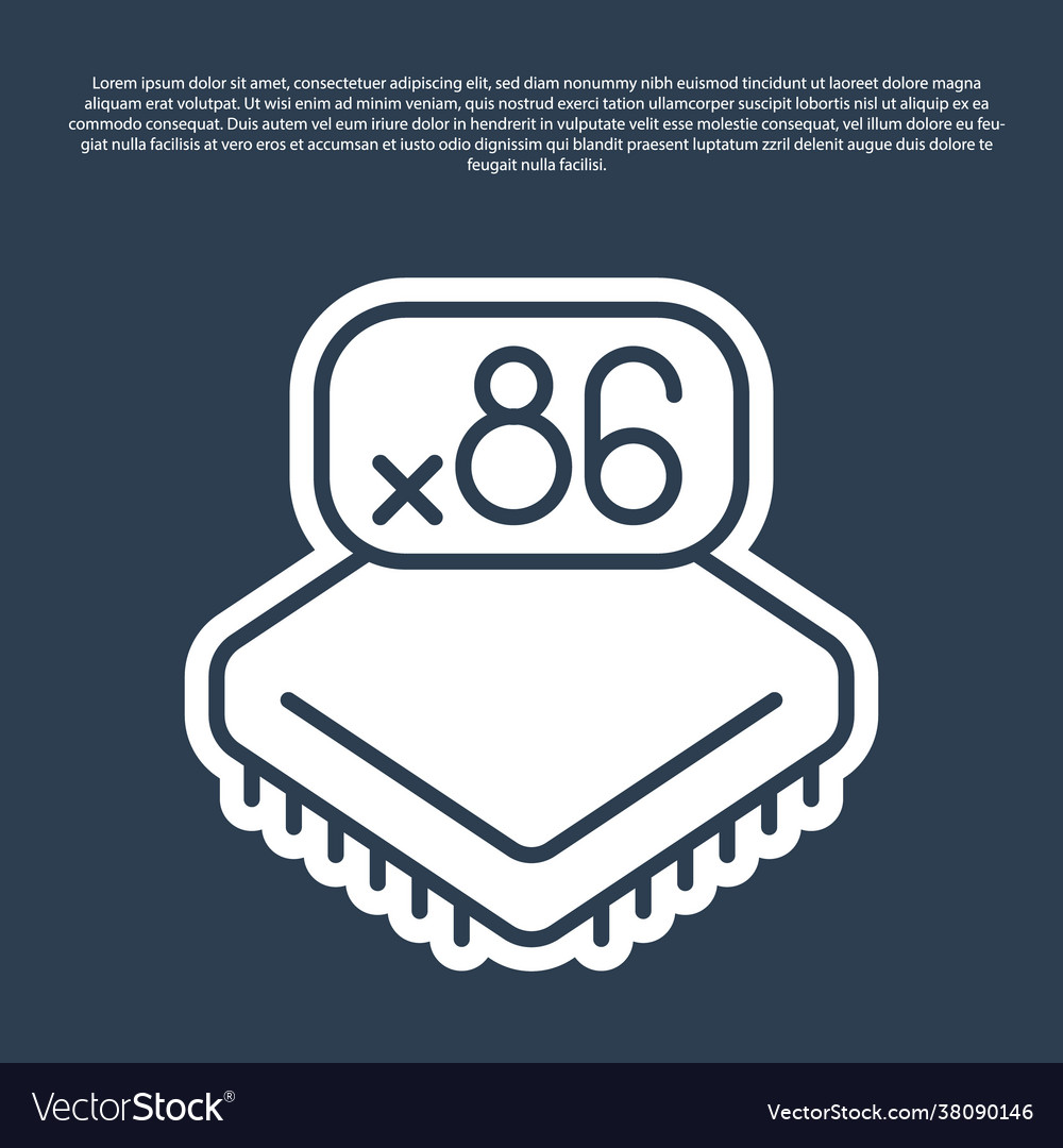 Blue line computer processor with microcircuits Vector Image